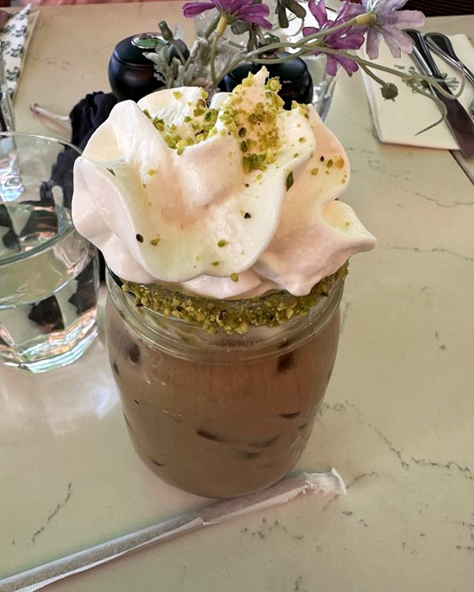 This isn't just iced coffee&mdash;it's a pistachio-topped masterpiece that makes your regular morning brew look like it's not even trying.