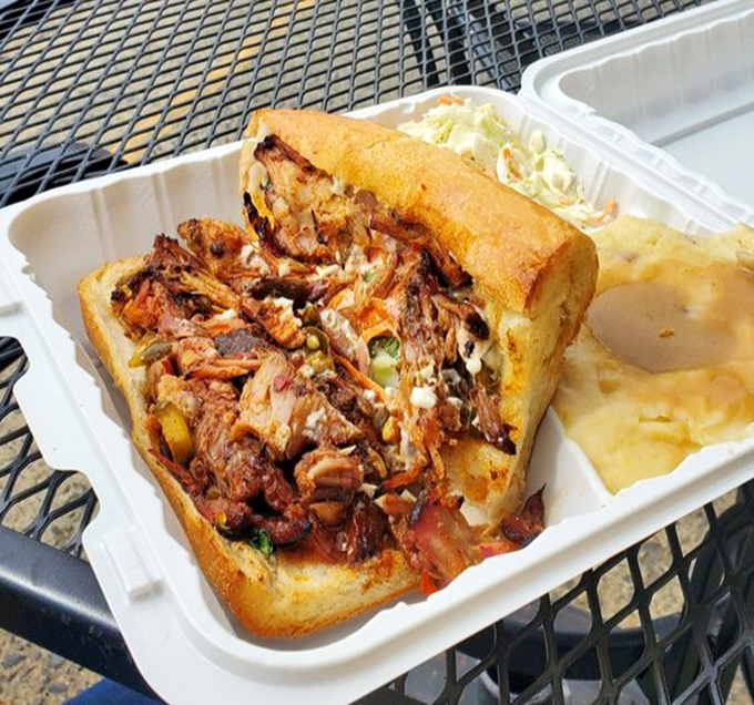 The pulled pork sandwich that launched a thousand napkins. Worth every messy bite and the inevitable shirt stain.