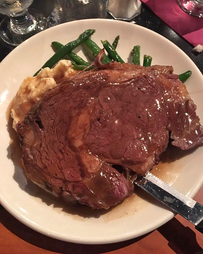 Prime rib so tender you could cut it with a harsh word, served alongside asparagus that's found its perfect cooking sweet spot.