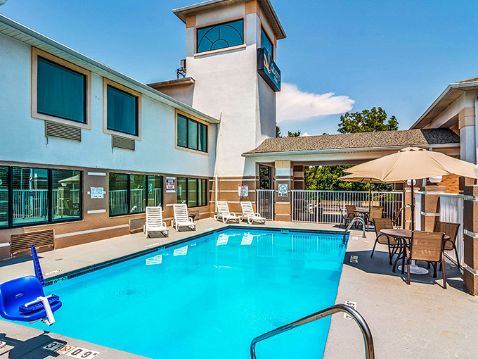 After a day of exploring Sandersville's charms, this inviting pool at the Quality Inn offers the perfect spot to cool off and reflect.