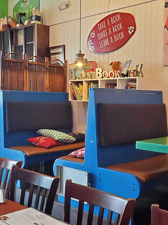 "Billy's Book Nook" offers reading material while you wait &ndash; because the only thing better than a great burger is a great burger with literature.