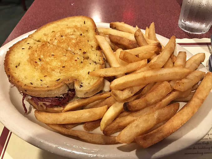 This sandwich and fries combo isn't just lunch&mdash;it's therapy between bread slices. Golden fries stand at attention, ready for their moment.