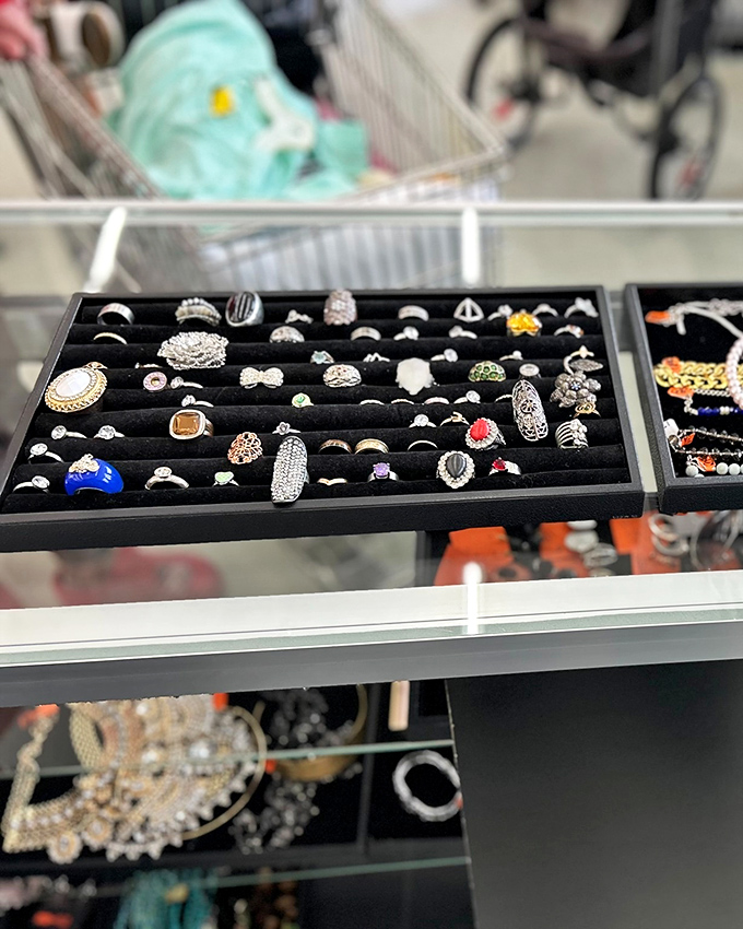 Treasure island for the fingers &ndash; where vintage cocktail rings and modern sparklers create a jewelry box lottery for the patient hunter.