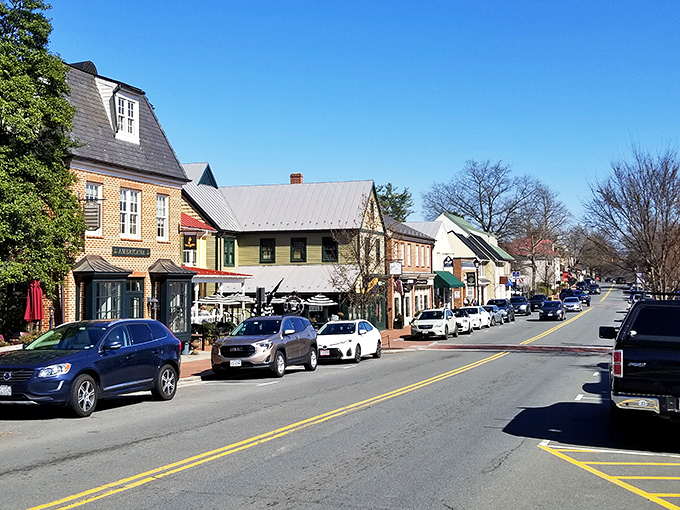 Main Street's gentle curve reveals a palette of historic buildings that have collectively agreed not to succumb to the siren call of modernization.