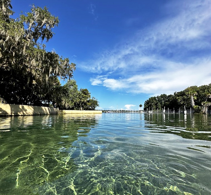 The view from water level makes you feel like you're floating in a living postcard. No filter needed for these colors.