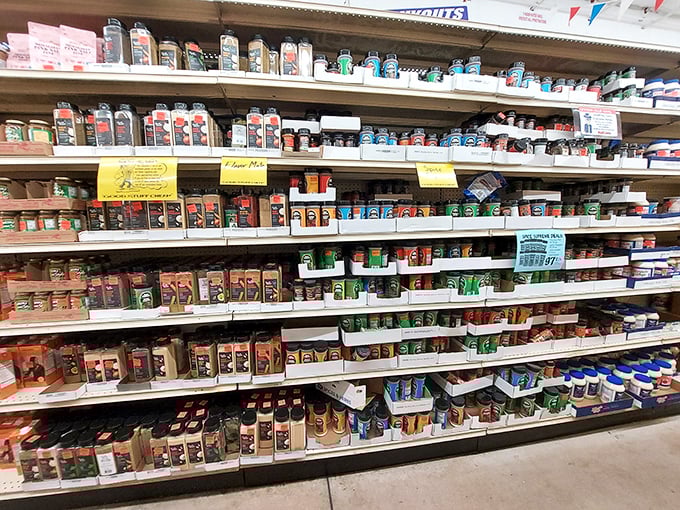 Spice racks overflow with flavor possibilities, turning ordinary kitchens into gourmet command centers at bargain basement prices.