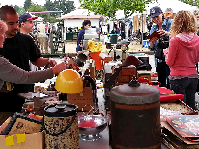 The thrill of the hunt! Vintage market shoppers are archeologists of style, digging through history one fascinating object at a time.