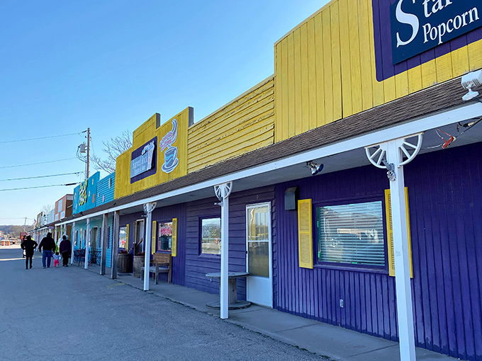 These colorful storefronts bring a playful pop of personality to Mill Street, proving small towns don't have to be stuck in sepia tones.