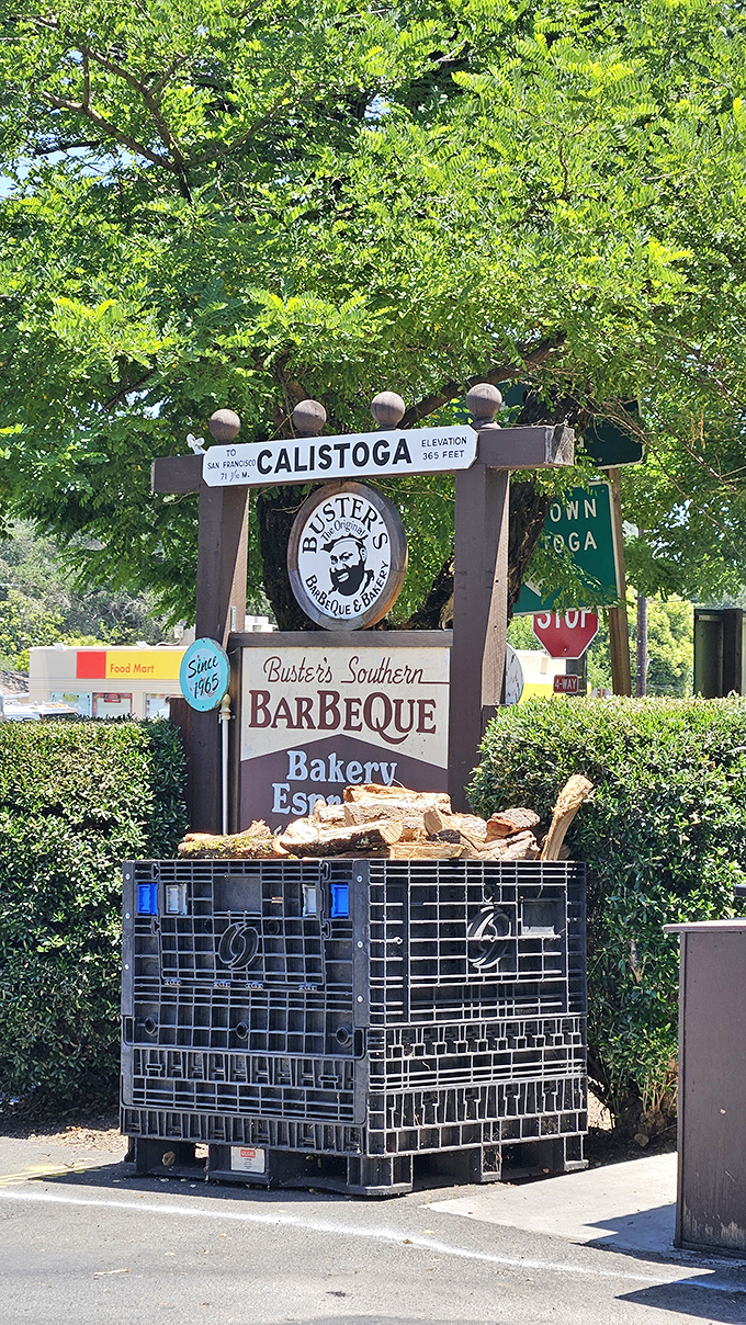 The roadside sign that's saved countless wine-tasters from a day of hunger. Like a barbecue lighthouse guiding you to smoky salvation.