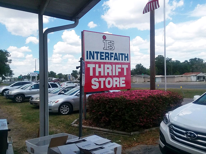 The sign that signals you've arrived at the intersection of bargain and purpose, where shopping and giving back meet.