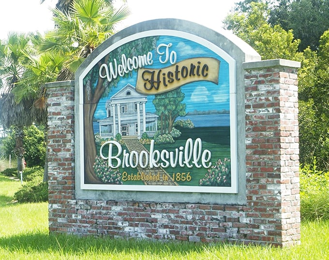 This welcome sign doesn't just mark a boundary—it's an invitation to step back into a Florida that existed before high-rises and highway congestion.