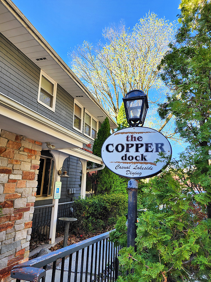 The vintage sign promises "Casual Lakeside Dining" &ndash; Wisconsin's version of understatement for what's actually a culinary destination worth the drive.