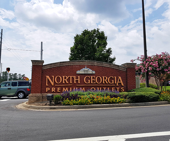 The grand entrance sign welcomes shoppers with the promise of retail therapy that's more effective than any prescription medication &ndash; and potentially more expensive.