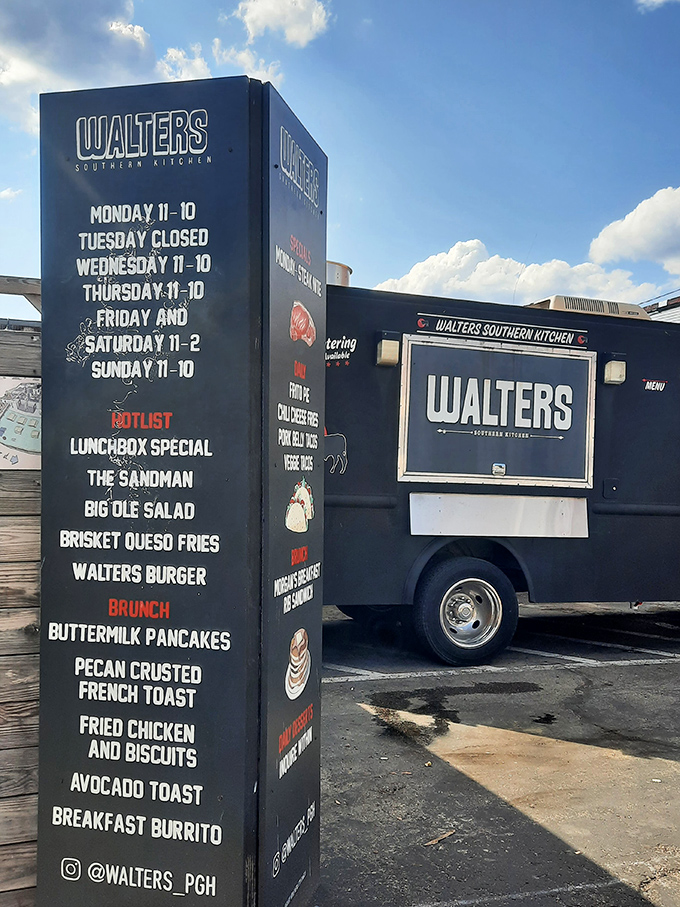 Even the food truck gets in on the action, spreading barbecue joy beyond the restaurant walls.