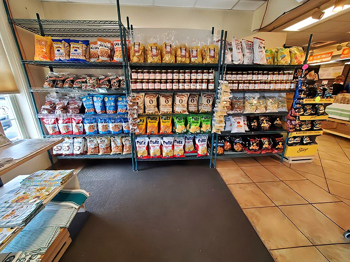 Snack heaven organized with German precision. The kind of selection that turns a quick stop into an hour-long decision-making process.