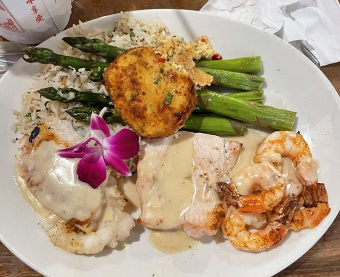 The snook platter showcases local catch prepared with the kind of care that turns dinner into a memorable event.