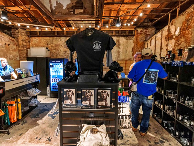 From punishment to purchasable memories. The gift shop offers a strange juxtaposition where visitors can take home a souvenir of America's penal history.