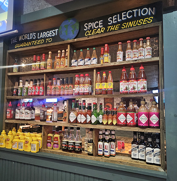 "The World's Largest Spice Selection" wall isn't just decoration&mdash;it's a shrine to flavor that promises your taste buds will never be bored.