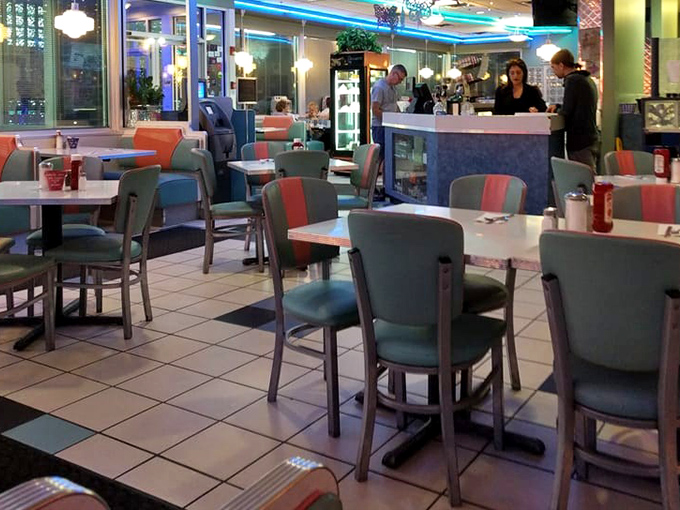 Where magic happens: the diner's bustling service area, where coffee is always brewing and orders fly faster than New York minute.