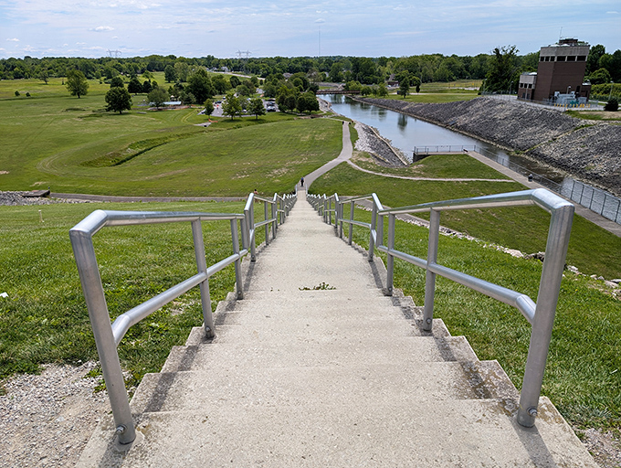 These stairs near the dam: your thighs' worst enemy but your Instagram feed's best friend.