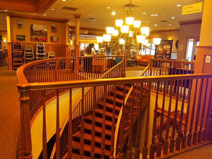 The grand staircase isn't just functional&mdash;it's your victory lap after conquering the breakfast buffet, complete with a dignified waddle.