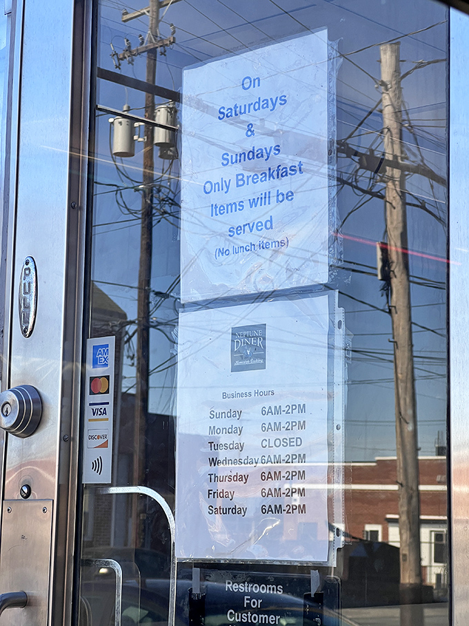 The hours posted clearly&mdash;because knowing exactly when you can get your hands on those pancakes is essential life information.