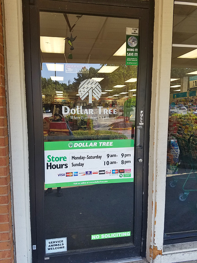 The portal to paradise reveals its hours of operation, accepting all major forms of payment for your dollar-priced adventures.