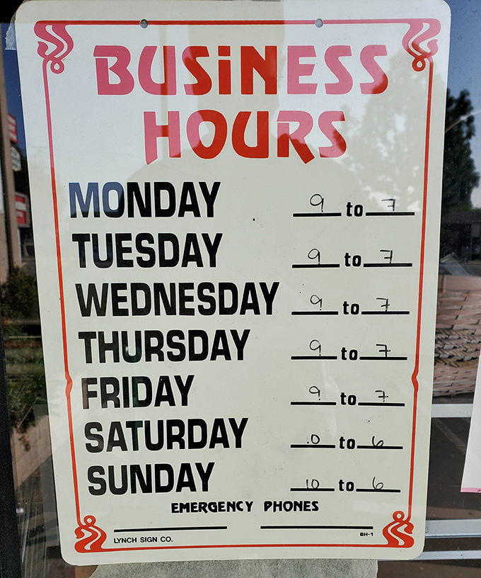 Clear business hours ensure you'll never waste a trip wondering if the treasure hunt is open.