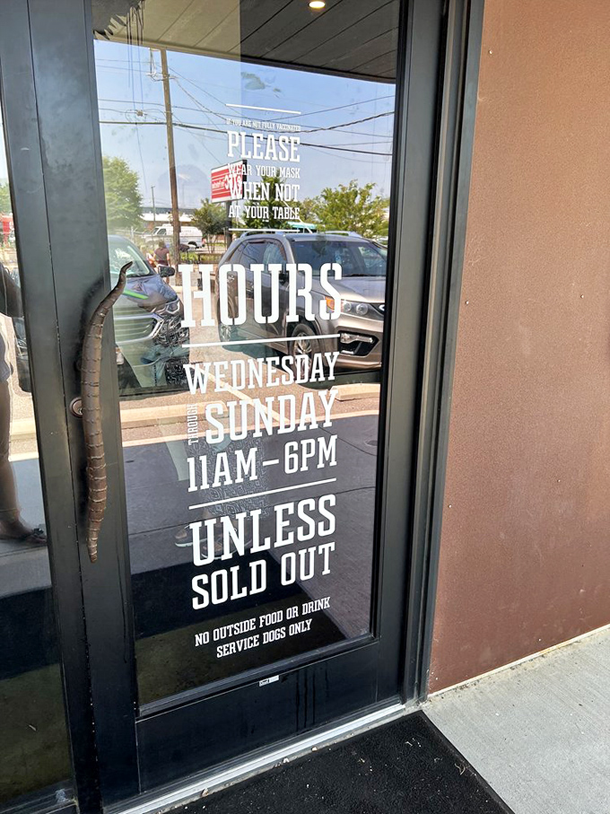 The most important information you'll read all day. Note the "Unless Sold Out" warning—they're not kidding.