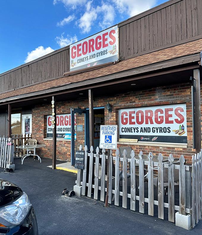 The storefront proudly announces its dual citizenship in American and Greek food traditions with signage that's been guiding hungry locals for years.