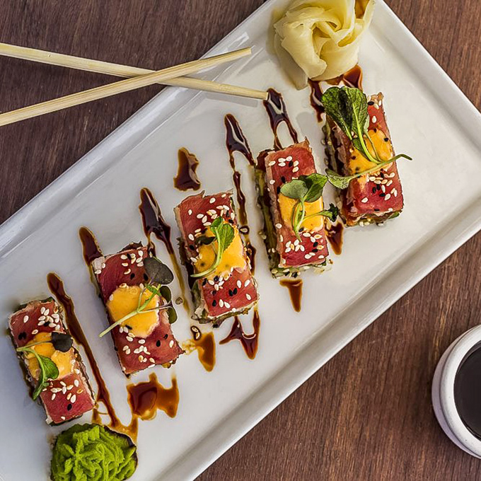 Artfully plated tuna, dressed with sesame and delicate sauces, proves that aboard Moshulu, even raw fish gets the red-carpet treatment.