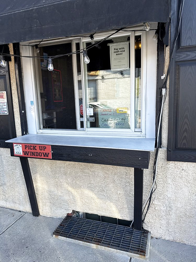 The take-out window&mdash;where dreams come true for those who want their cheesesteak fix without leaving the car. Convenience never tasted so good.