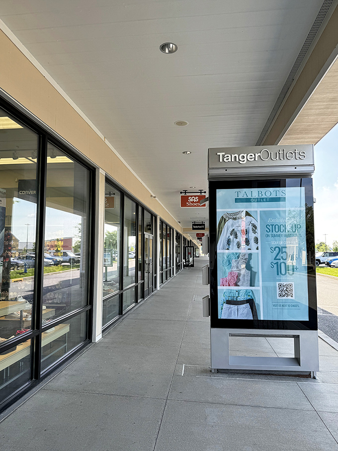 The outdoor walkway of retail dreams, where every storefront window whispers, "Just come in for a quick look."