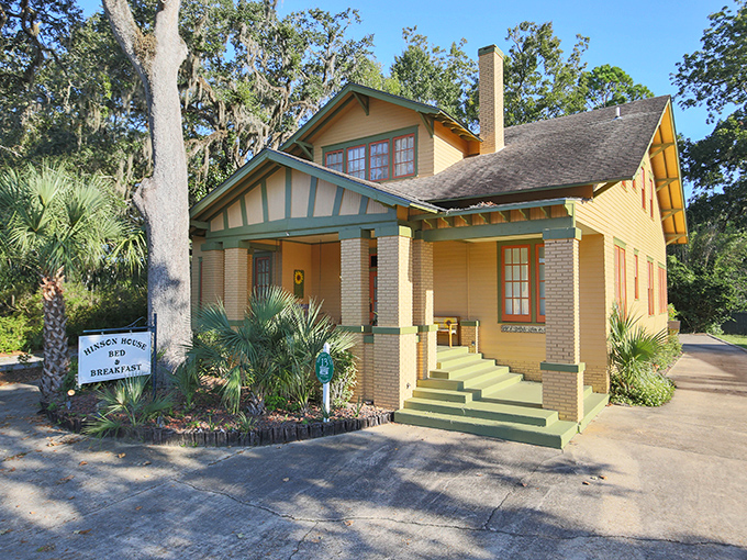 The Hinson House Bed & Breakfast welcomes visitors with Craftsman charm and a porch that practically demands you sit a spell with sweet tea.