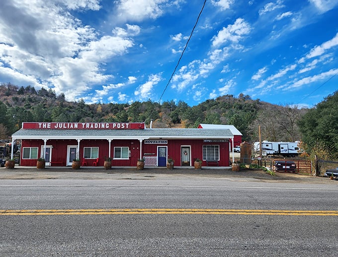 The Julian Trading Post's red facade isn't just a building&mdash;it's a portal to a time when "shopping local" wasn't a trend but a necessity.