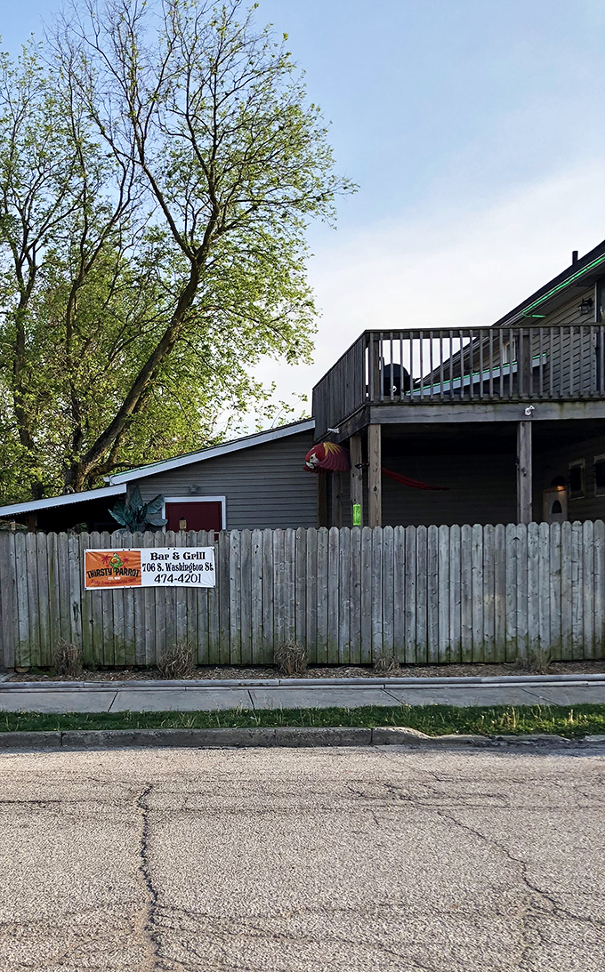 The Thirsty Parrot offers laid-back vibes behind an unassuming fence&mdash;proving Circleville's best spots often require a bit of local knowledge.