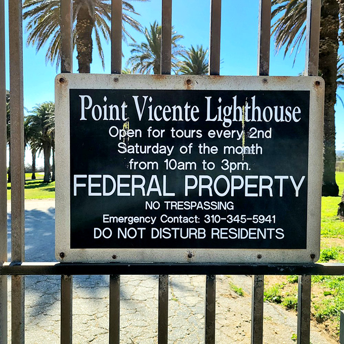 The sign tells you when to visit, but doesn't mention the lifetime of memories you'll take home after seeing this coastal beauty.