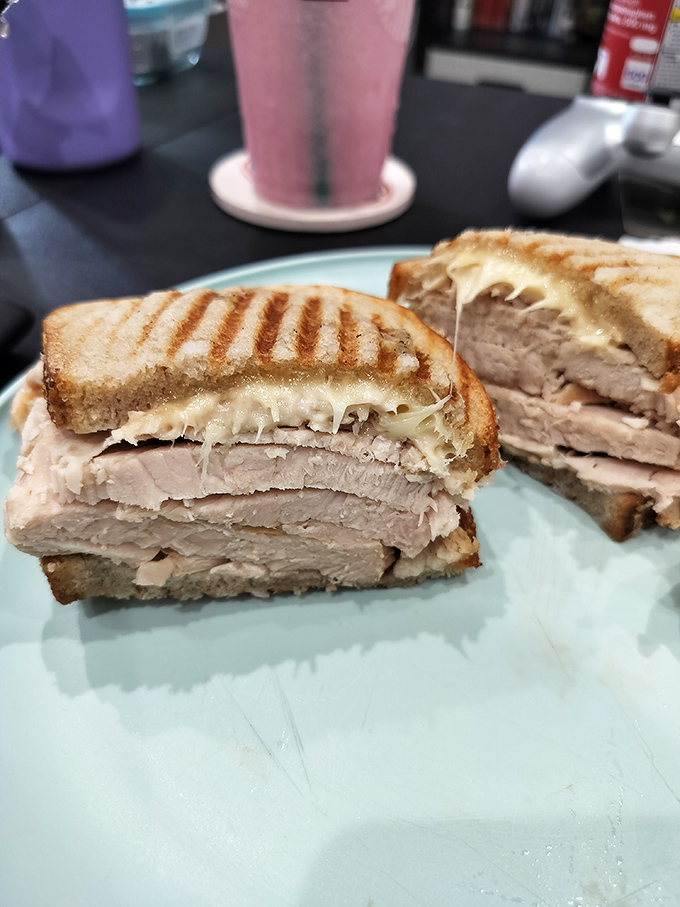 Turkey piled higher than your cardiologist would recommend. A sandwich that requires both hands and several napkins to properly navigate.
