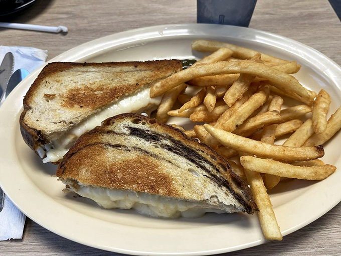 This grilled sandwich with its melty interior and golden exterior proves that lunch at a breakfast joint is never a compromise&mdash;it's a power move.