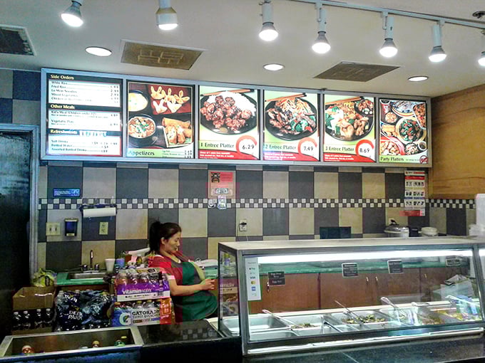 The food court vendors offer international flavors to fuel your shopping marathon. Because bargain hunting requires proper sustenance.