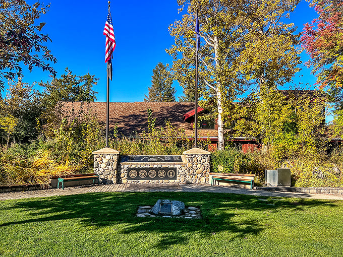 Veterans Park stands as a quiet reminder of service amid natural beauty. Some places honor both country and landscape in perfect harmony.