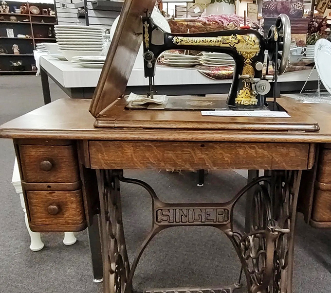 This Singer sewing machine has survived decades of fashion trends – from bell bottoms to skinny jeans and back again.