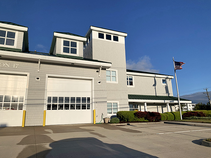 Even the fire station in Sandbridge looks like it belongs in a coastal design magazine. Safety never looked so stylishly shingled.