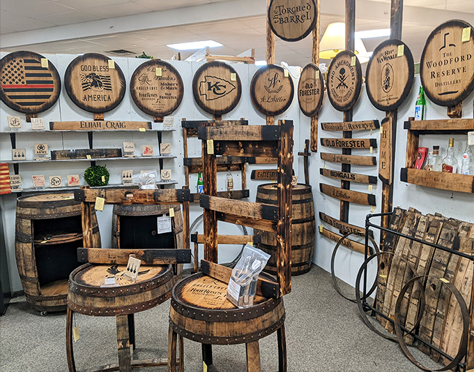 Bourbon barrel art that would make any Kentucky distiller proud. From man-cave decor to patriotic statements, wood never looked so good.