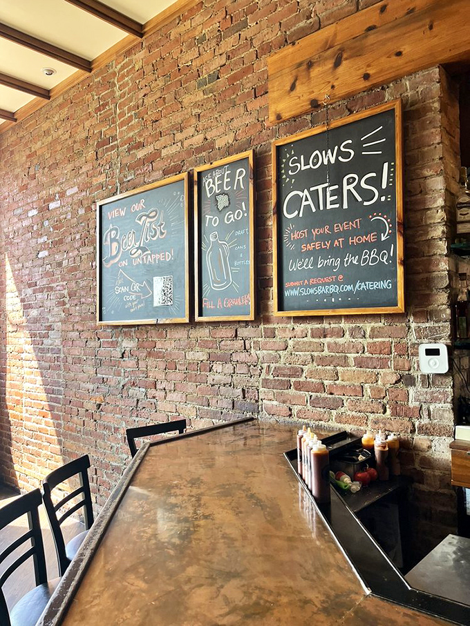 Chalkboard wisdom that reminds you Slows isn't just a restaurant—it's a lifestyle that can follow you home.