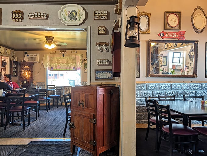 Vintage treasures line the walls like badges of honor, creating an atmosphere that HGTV designers couldn't replicate with a million-dollar budget.