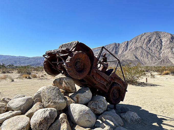 This Jeep conquered rocky terrain only to be permanently parked—the ultimate retirement plan for hardworking vehicles.