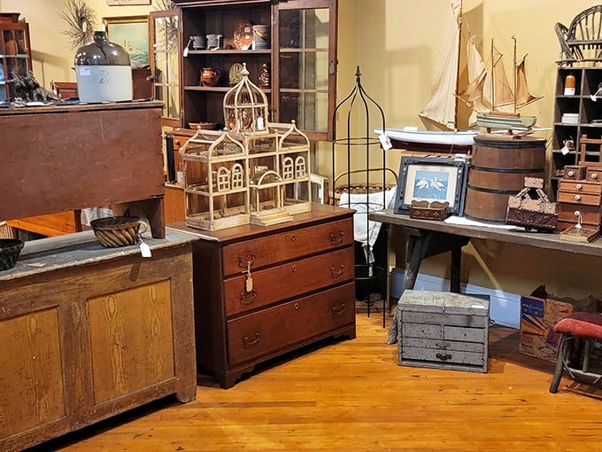 Nautical treasures and wooden craftsmanship that would make any coastal-theme Pinterest board weep with inadequacy. No plastic anchors here, folks.