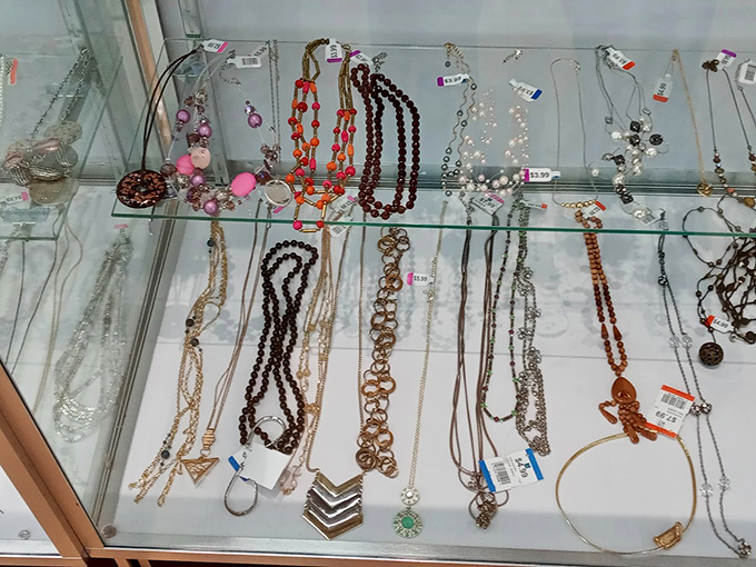 Jewelry that tells stories. Each necklace and bracelet once adorned someone's special occasion before waiting here for its next chapter.