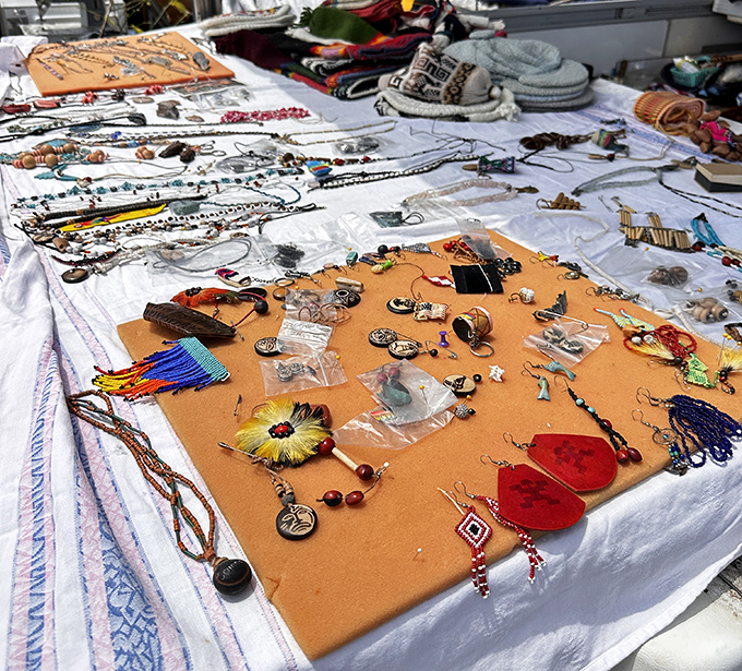 Jewelry displayed like archaeological treasures&mdash;each piece waiting to begin its second life on a new wrist or neckline.